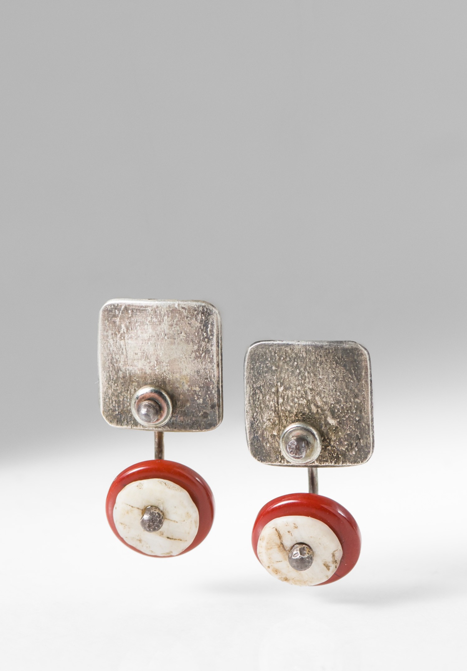 Holly Masterson Small Red Jasper & Shell Disk Earrings | Santa Fe Dry ...