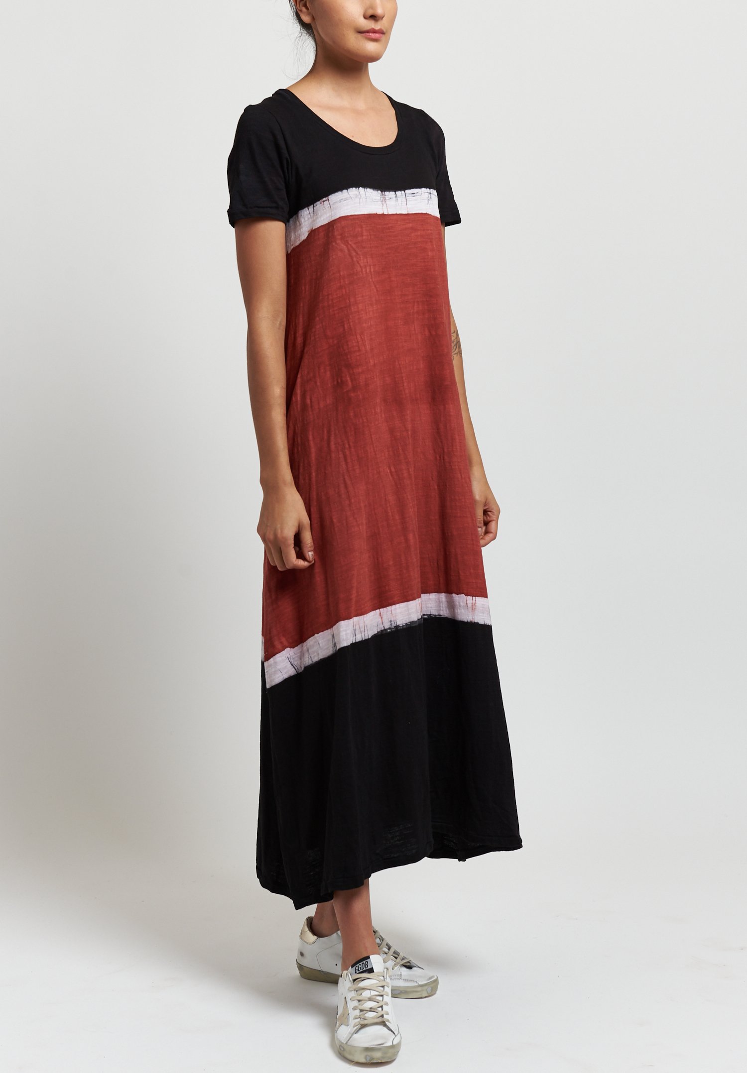 Gilda Midani Monoprix Dress in Stripes Black/ Urucum | Santa Fe Dry ...