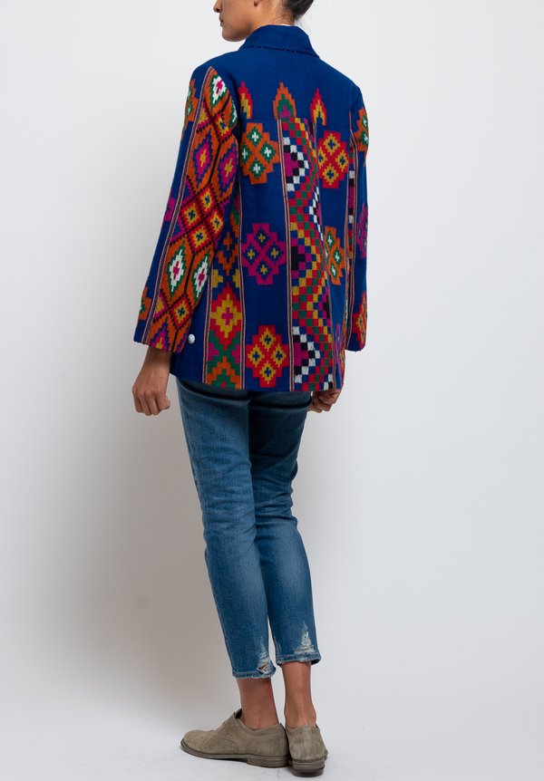 Péro Tribal Pattern Jacket in Cobalt | Santa Fe Dry Goods . Workshop . Wild Life