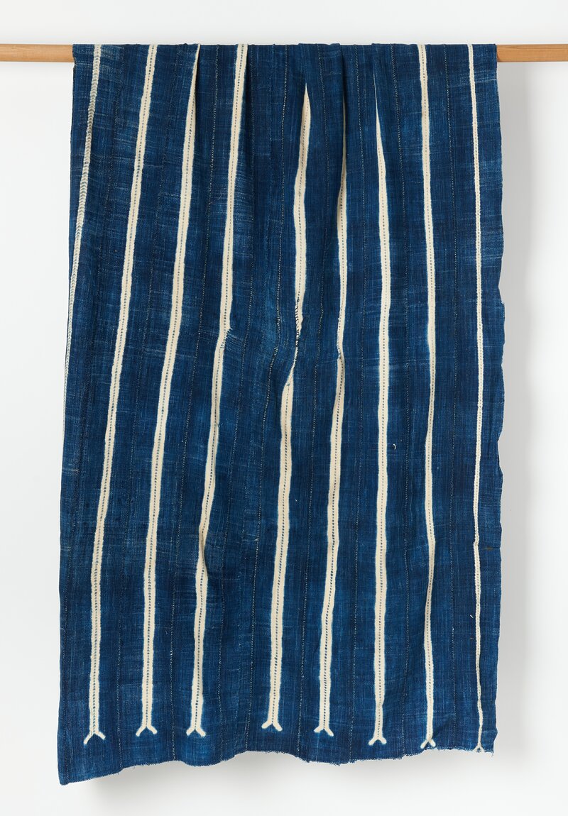 Vintage Cotton Indigo Malian Mud Cloth, Striped Resist Dye II | Santa ...