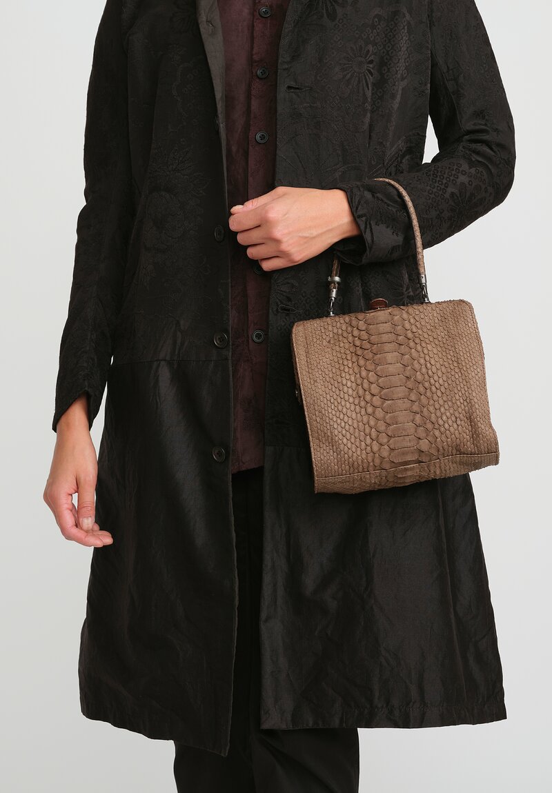 Christian Peau Python 2 Way Handbag with Removable Shoulder Strap in ...